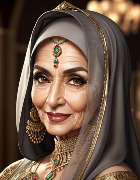 Mrs Farida - Elegant Arabian Woman Smiles in Soft Light