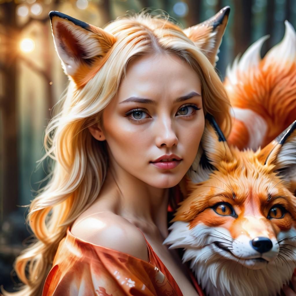 Owners and their Mythical Pets: Kitsune-Fox 💖 - AI Generated Artwork ...