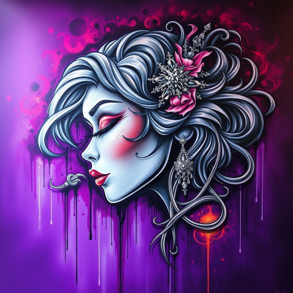 Elegant Graffiti Art in Airbrush Style - AI Art