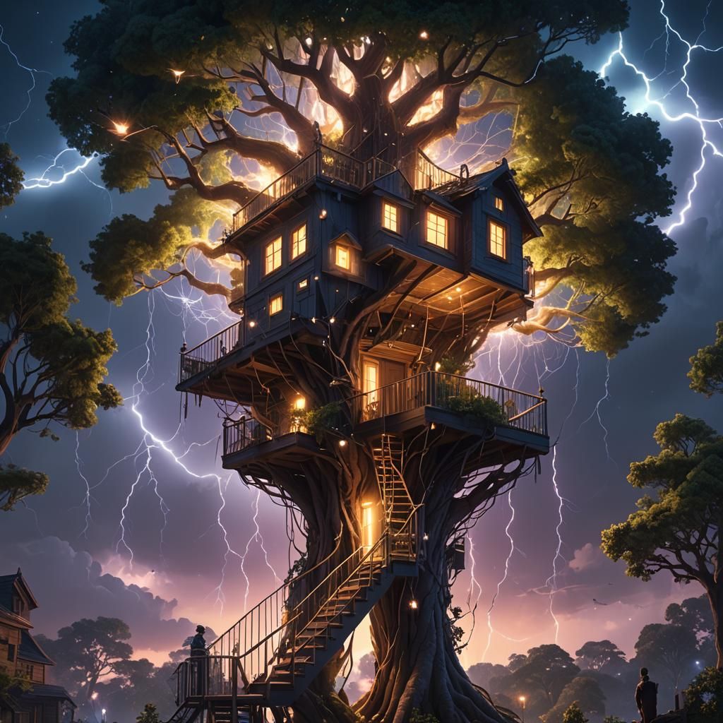 Treehouse Dreams - AI Generated Artwork - NightCafe Creator