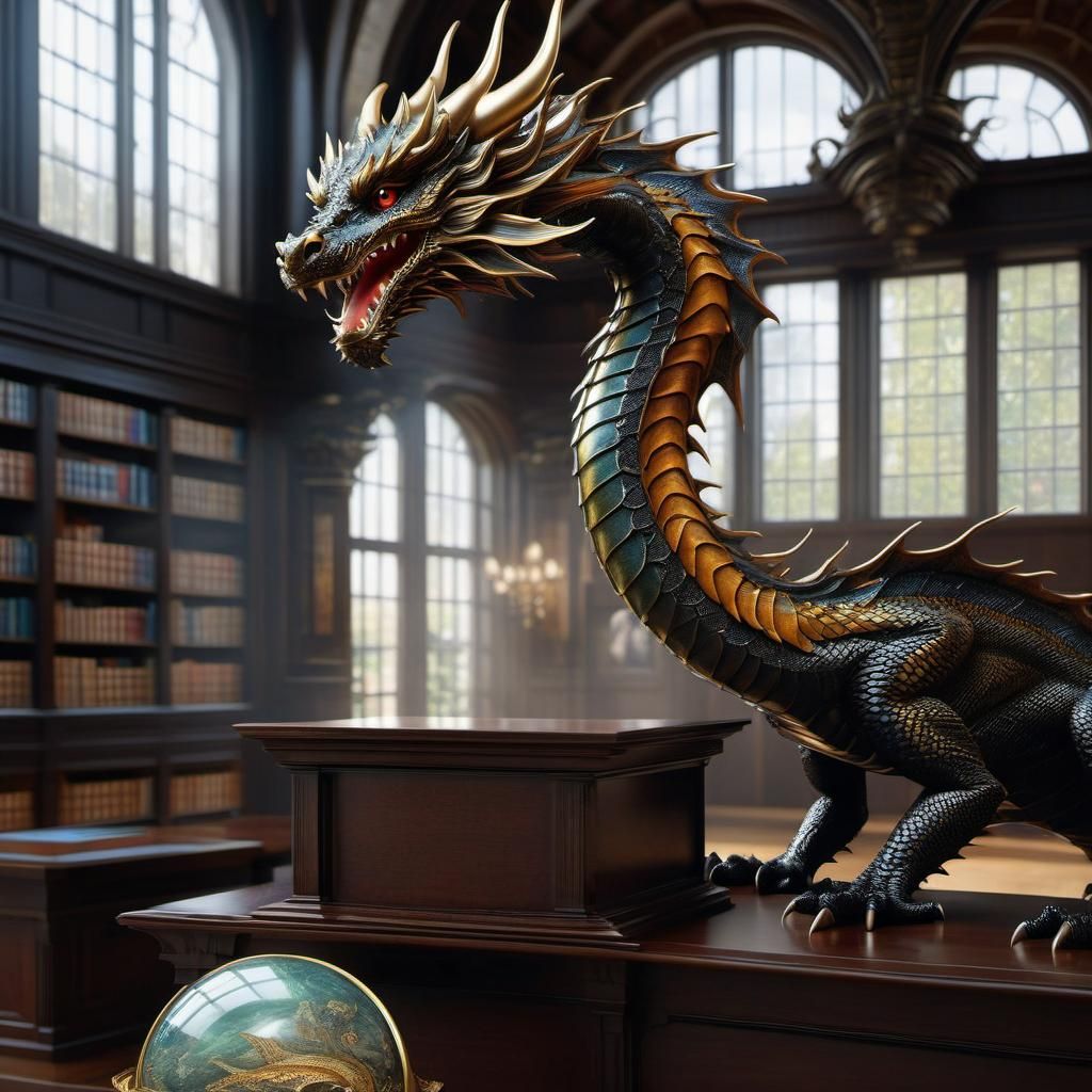 Library Dragon - AI Generated Artwork - NightCafe Creator