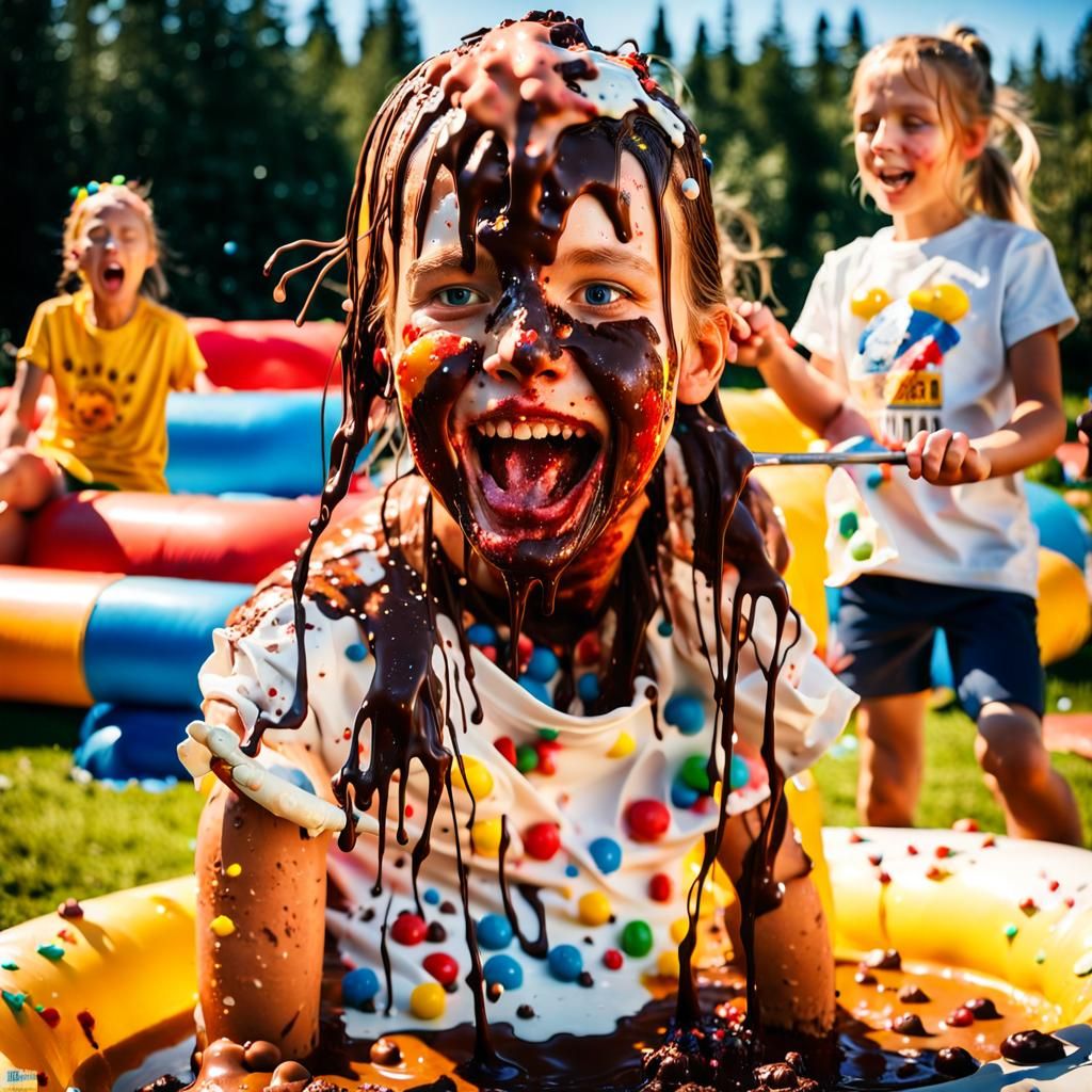 Human Sundaes at Summer Camp - AI Generated Artwork - NightCafe Creator