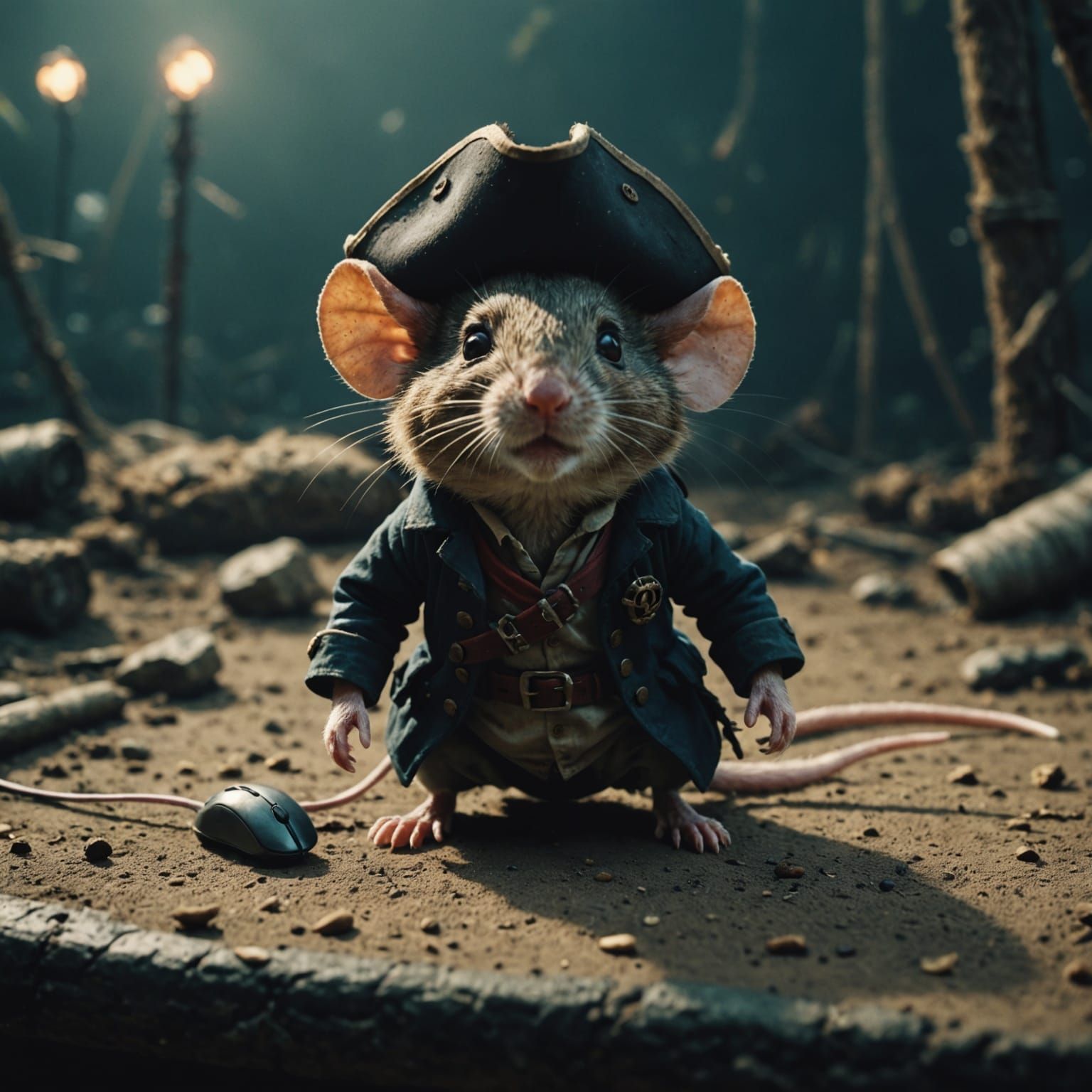 One mouse pirata - Epic Cinematic Film Still of a Brave Pir...