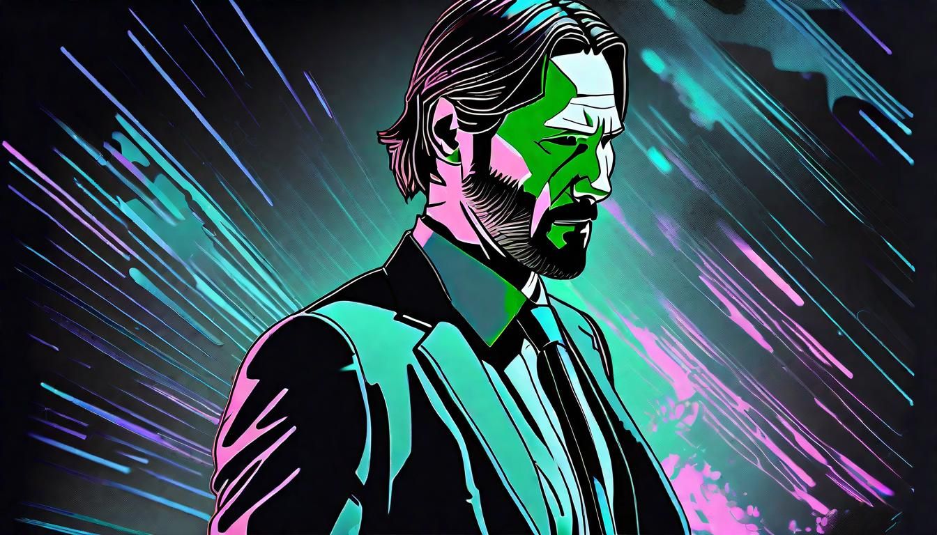 Line art of Keane Reeves as John wick - AI Generated Artwork ...