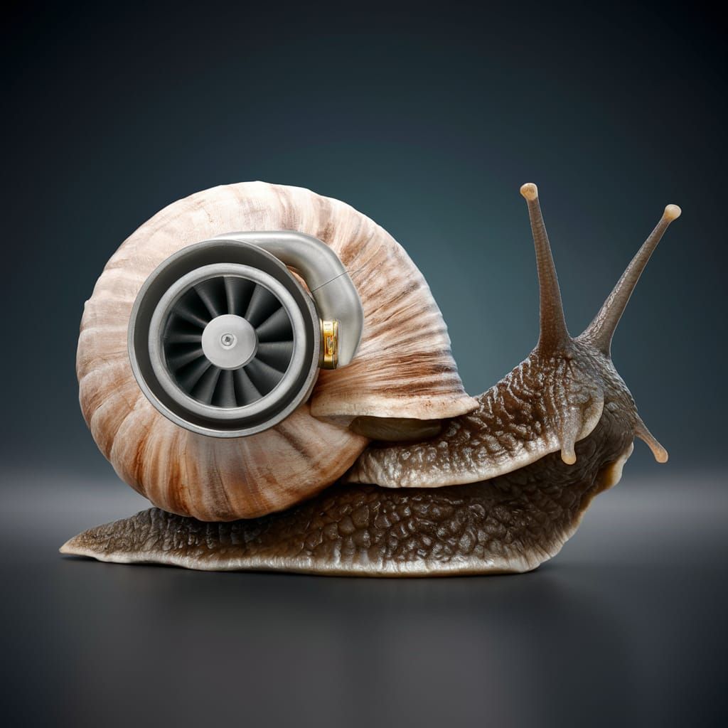 Turbocharged Snail in a Futuristic Shell - AI Art