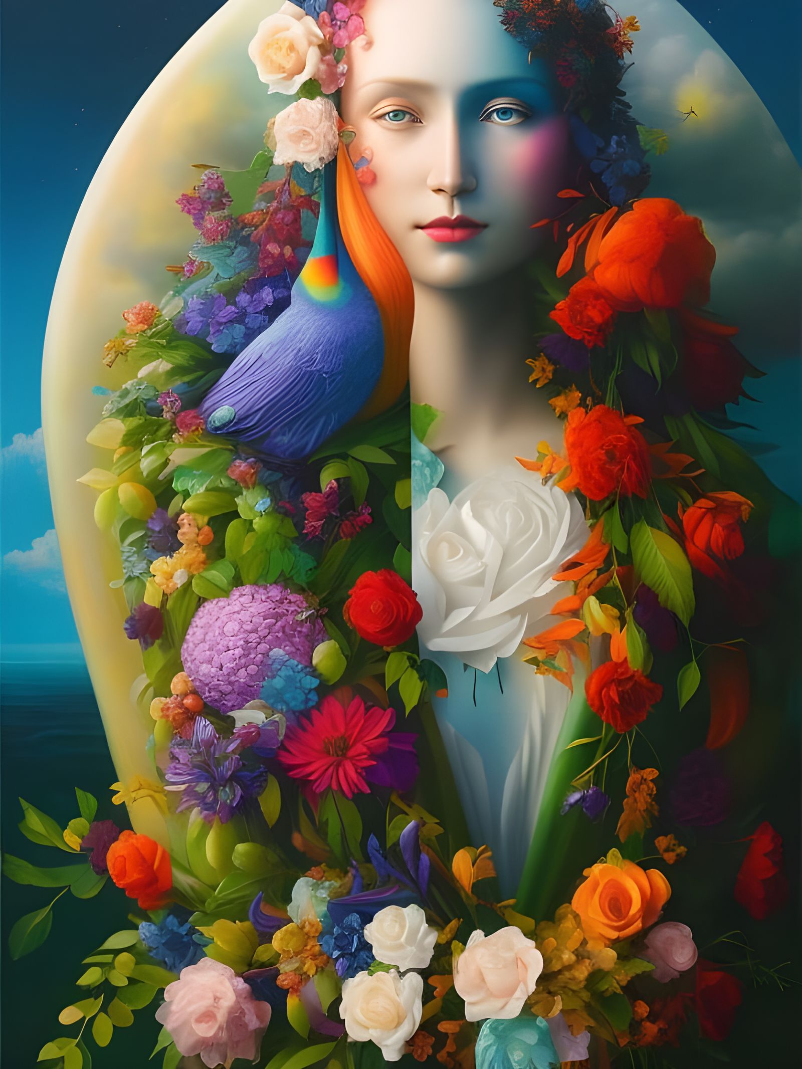 double exposure symmetry by artist Lizzie Riches,stormy sea by artist ...