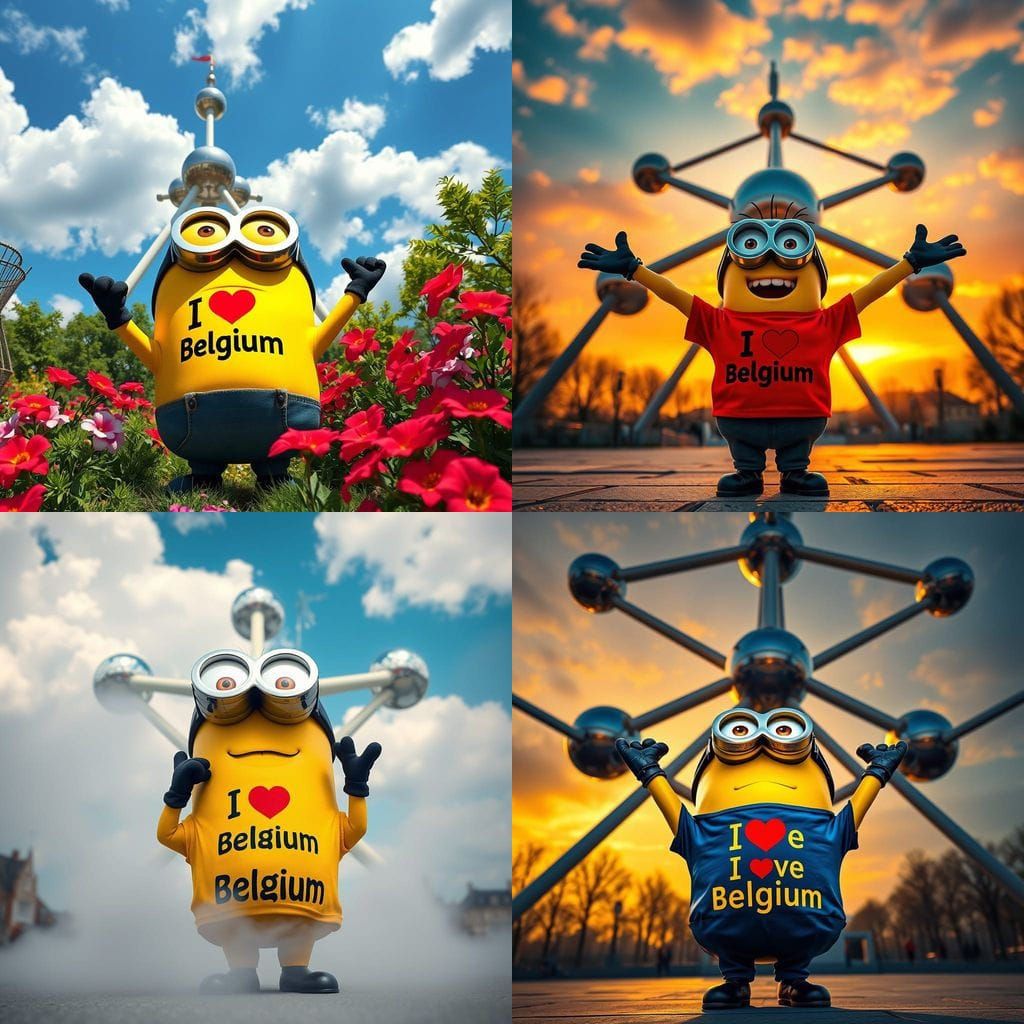 Minion at the Atomium in Epic Cinematic Style - AI Art