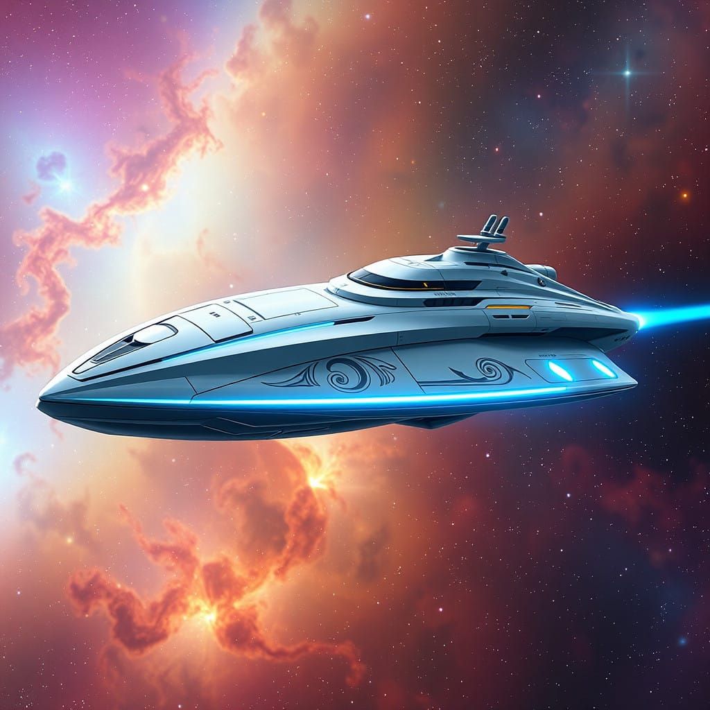 Elegant Starship Blends Freight and Luxury Design - AI Art