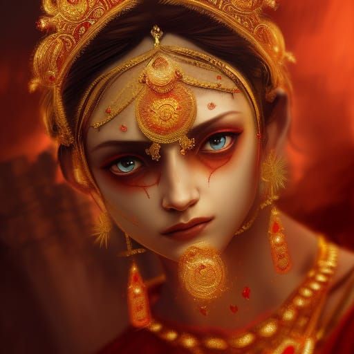 Hindu Goddess: Durga - AI Generated Artwork - NightCafe Creator