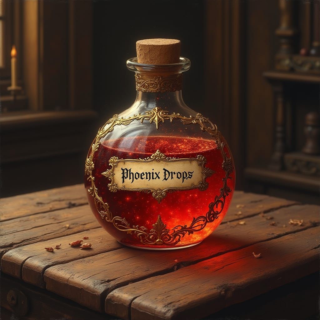 close up of a magical round vial filled with sparkling glittering magic ...