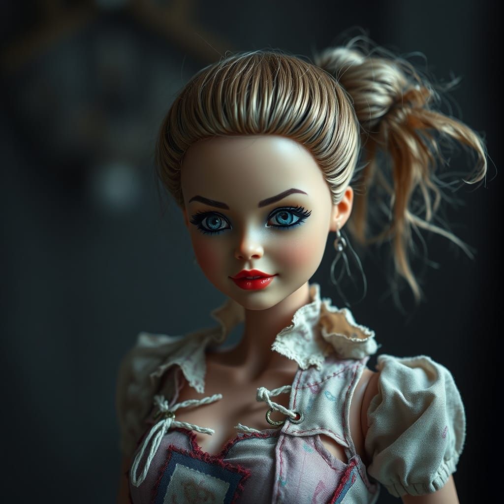 Barbie as a Rag Doll - Hyperrealistic Ragged Barbie Doll i...