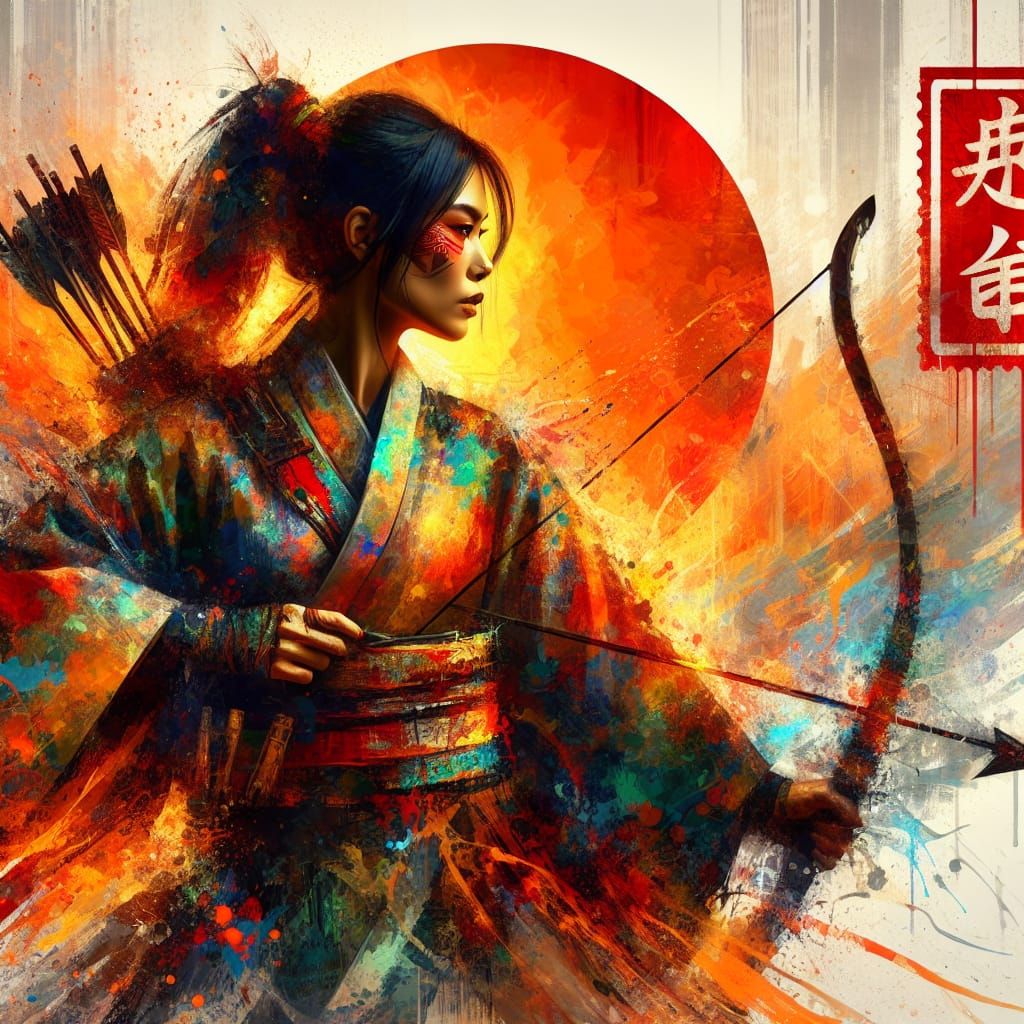 Female Warrior in Abstract - Female Warrior in Abstract