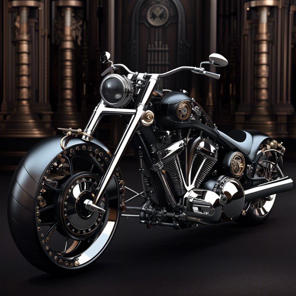Custom Chopper Motorcycle 00 - AI Generated Artwork - NightCafe Creator
