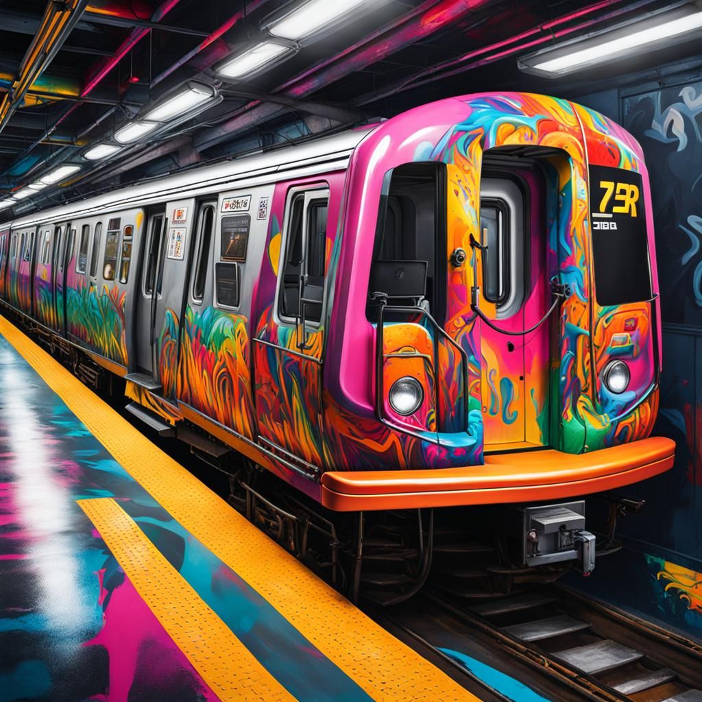 The vivid subway. - AI Generated Artwork - NightCafe Creator