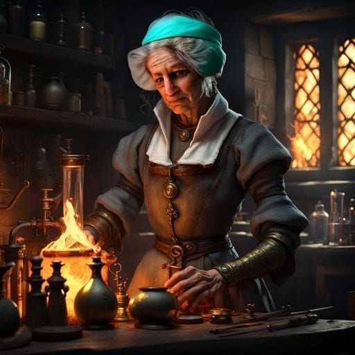 Alchemist lady - AI Generated Artwork - NightCafe Creator