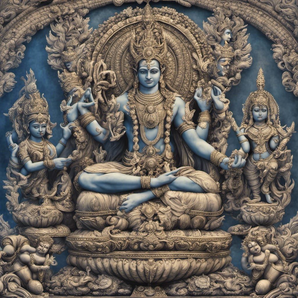 Lord Vishnu - AI Generated Artwork - NightCafe Creator