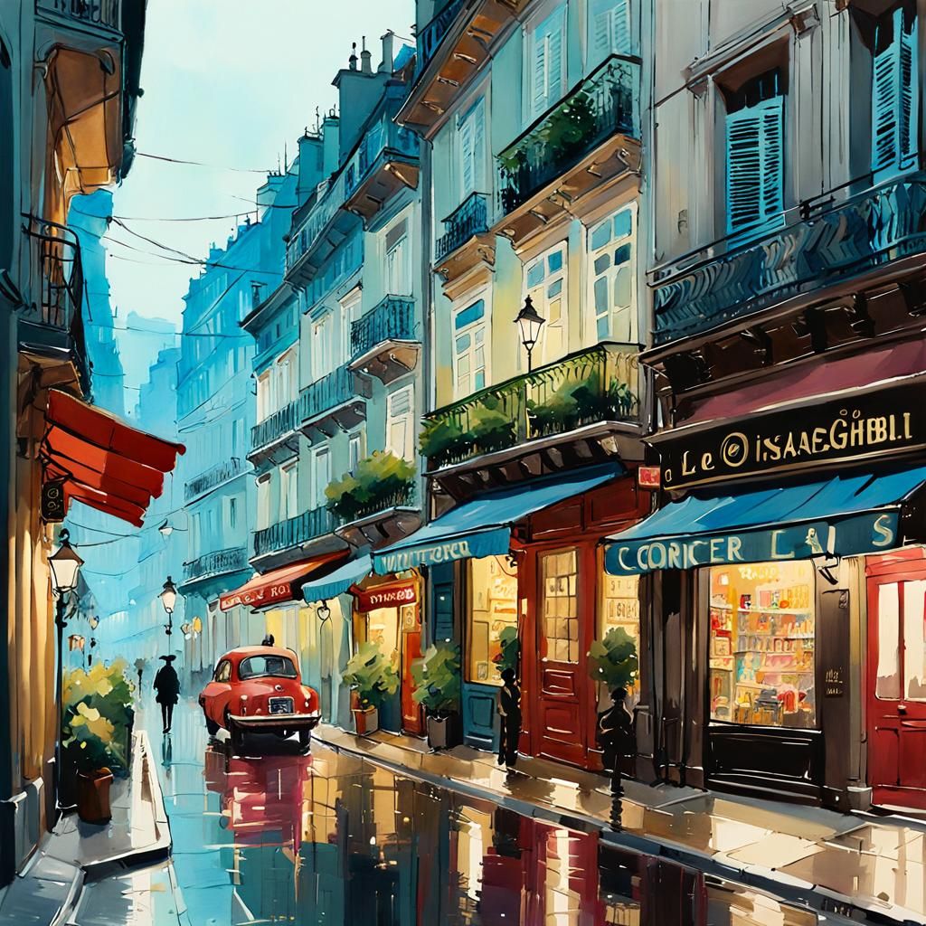 City Landscape #121 Paris, Place de la Contrescarpe - AI Generated ...