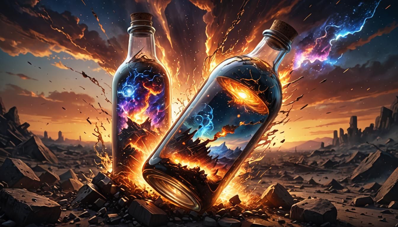 a full of explosions sunset - AI Generated Artwork - NightCafe Creator