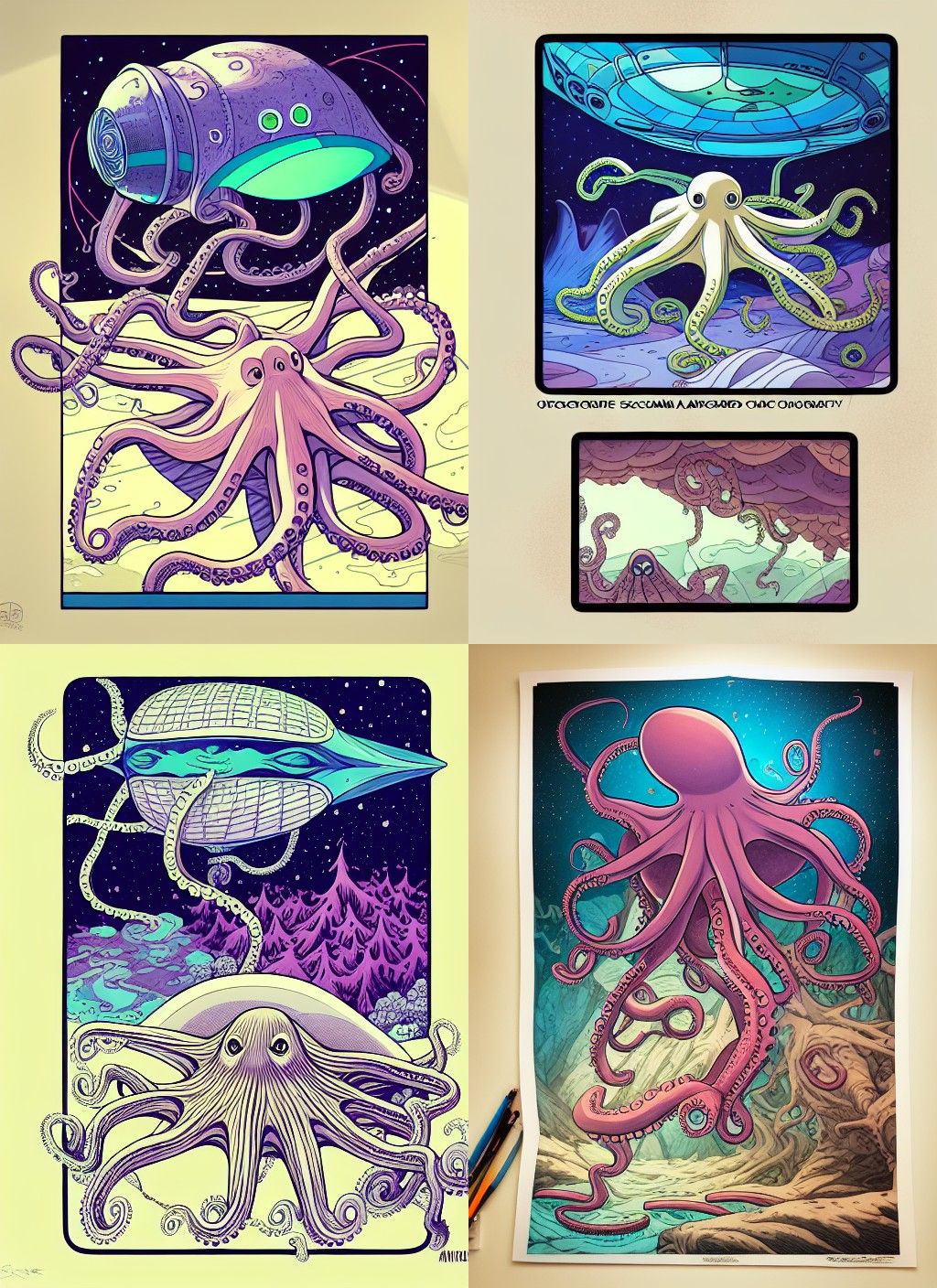 Octopus spaceship - AI Generated Artwork - NightCafe Creator