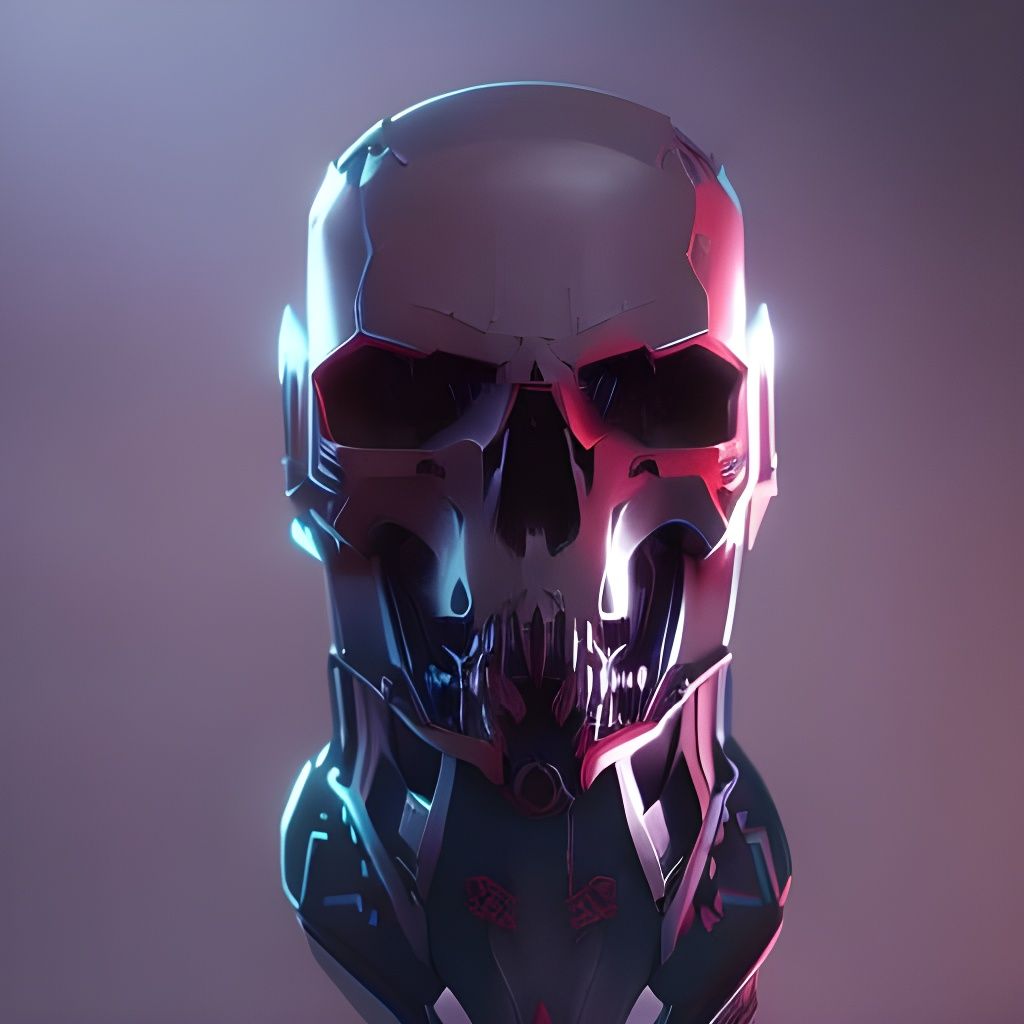 Cyberpunk android skull - AI Generated Artwork - NightCafe Creator