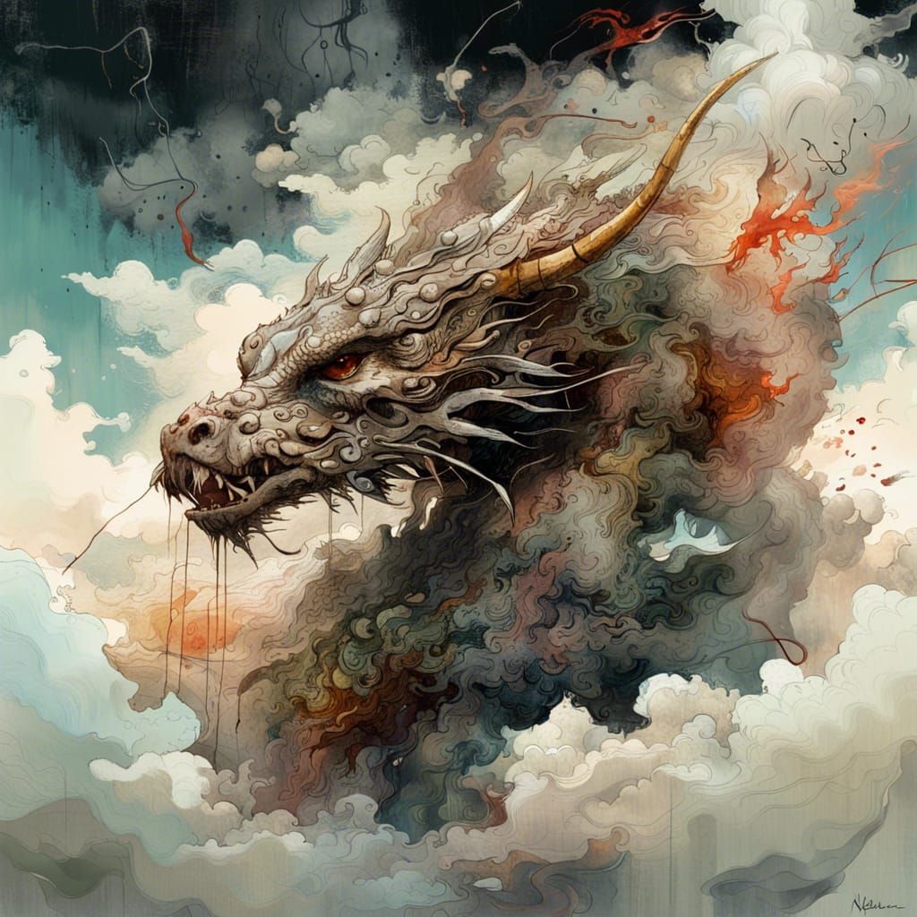 Cloudy Dragon - AI Generated Artwork - NightCafe Creator