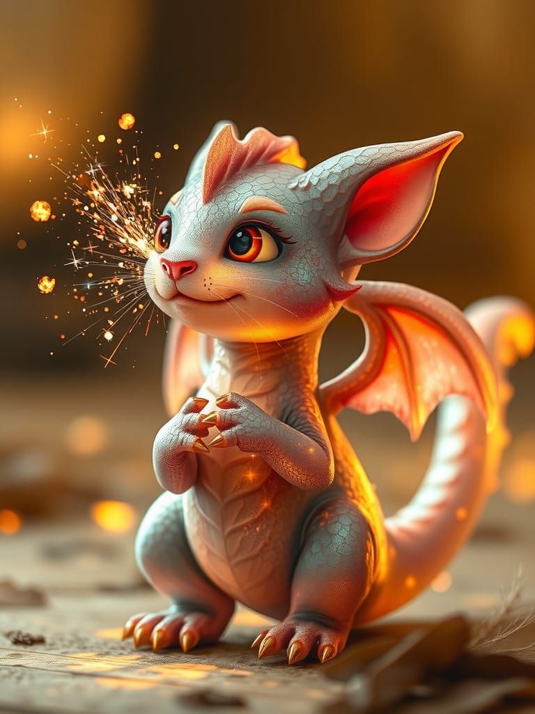 Dreamlike Dragon Sneeze in Whimsical Atmosphere - AI Art