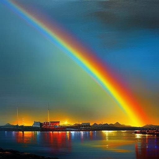 A rainbow in the dark night - AI Generated Artwork - NightCafe Creator