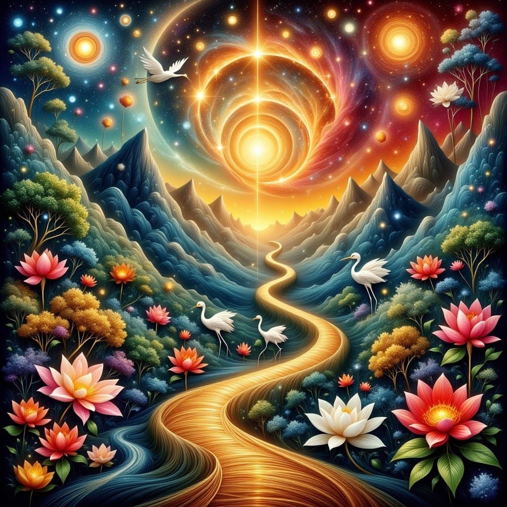 Surreal Geometry in Dreamlike Harmony - AI Art