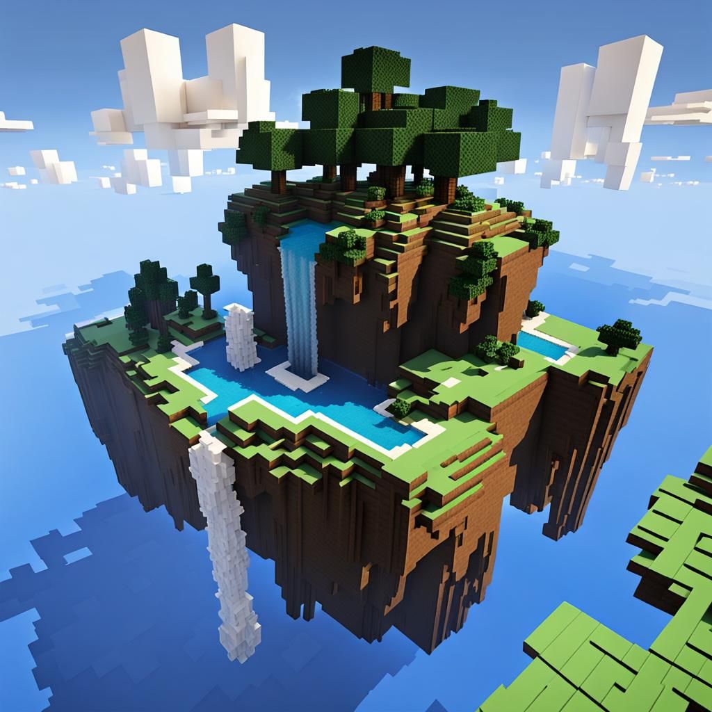 Minecraft floating island - AI Generated Artwork - NightCafe Creator