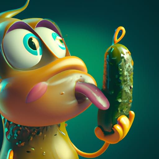 licking a pickle - AI Generated Artwork - NightCafe Creator