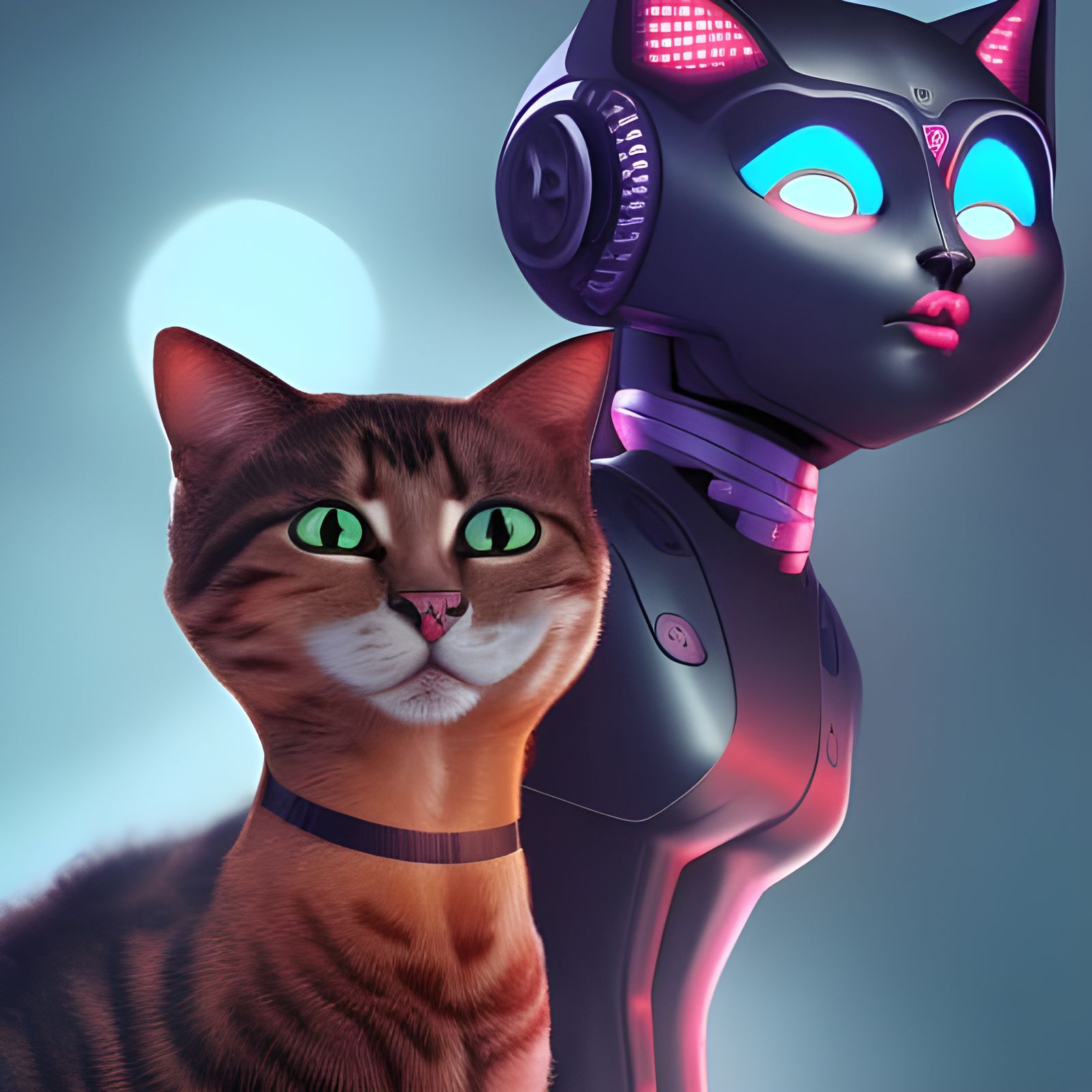 Kitty & Meowbot - AI Generated Artwork - NightCafe Creator