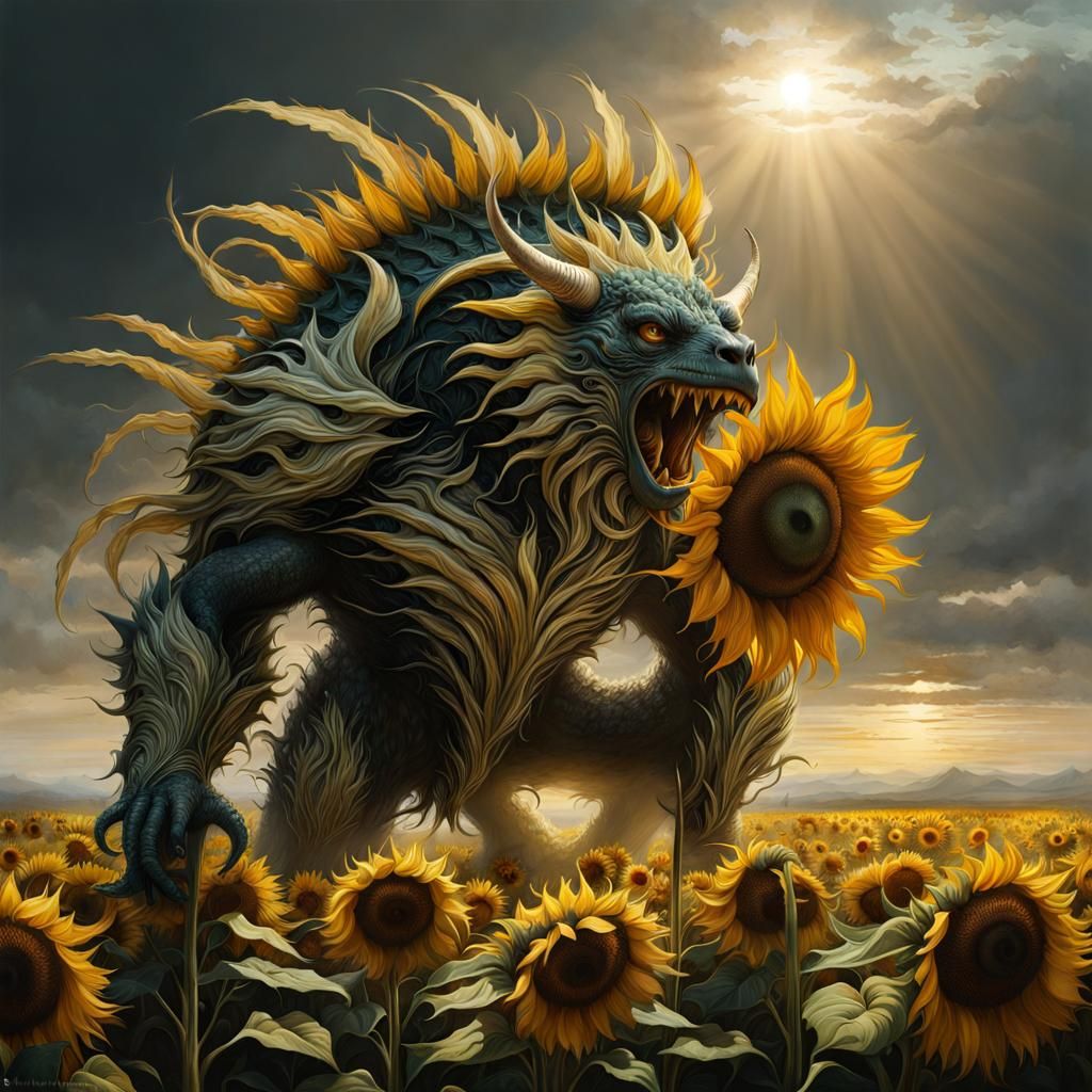 a sunflowermonster chasing the sun - AI Generated Artwork - NightCafe ...