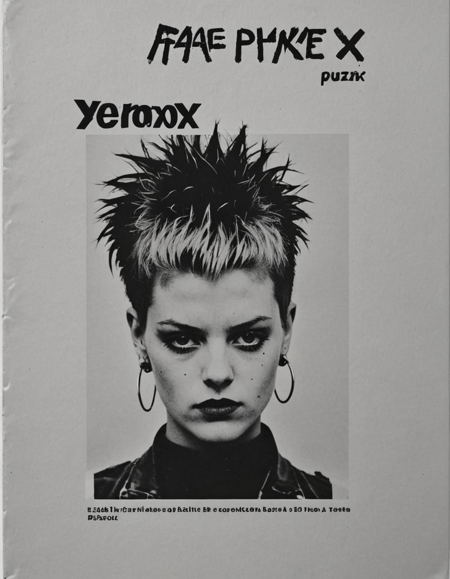 Fake cover punk zine, no text, xerox print, black and white. - AI ...