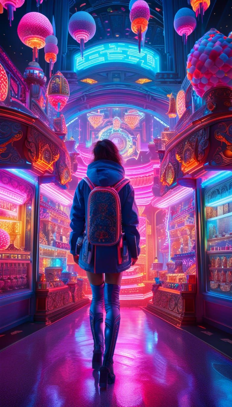 Cyberpunk Alice In Candy-Wonderland - AI Generated Artwork - NightCafe ...