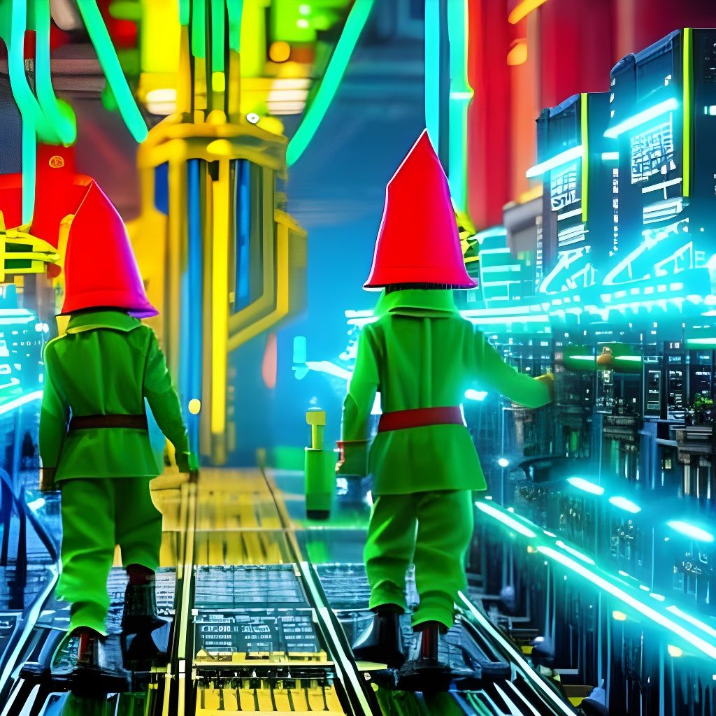 Computer Elves at Work - AI Generated Artwork - NightCafe Creator