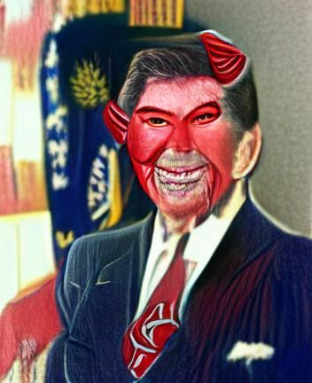 Devil Ronald Reagan - AI Generated Artwork - NightCafe Creator