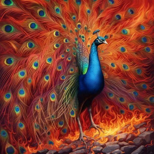 peacock phoenix - AI Generated Artwork - NightCafe Creator