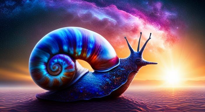 Psychedelic Space Snail - AI Generated Artwork - NightCafe Creator