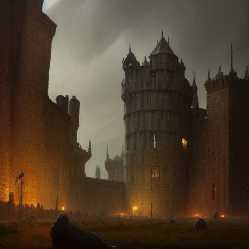 Forboding medieval castle, fine detail - AI Generated Artwork ...
