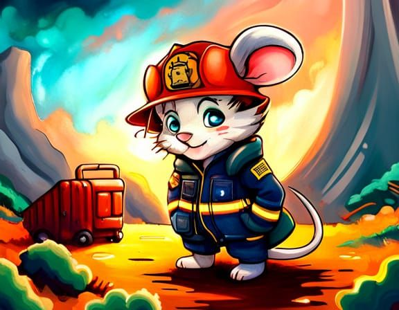 Firefighter mouse - AI Generated Artwork - NightCafe Creator
