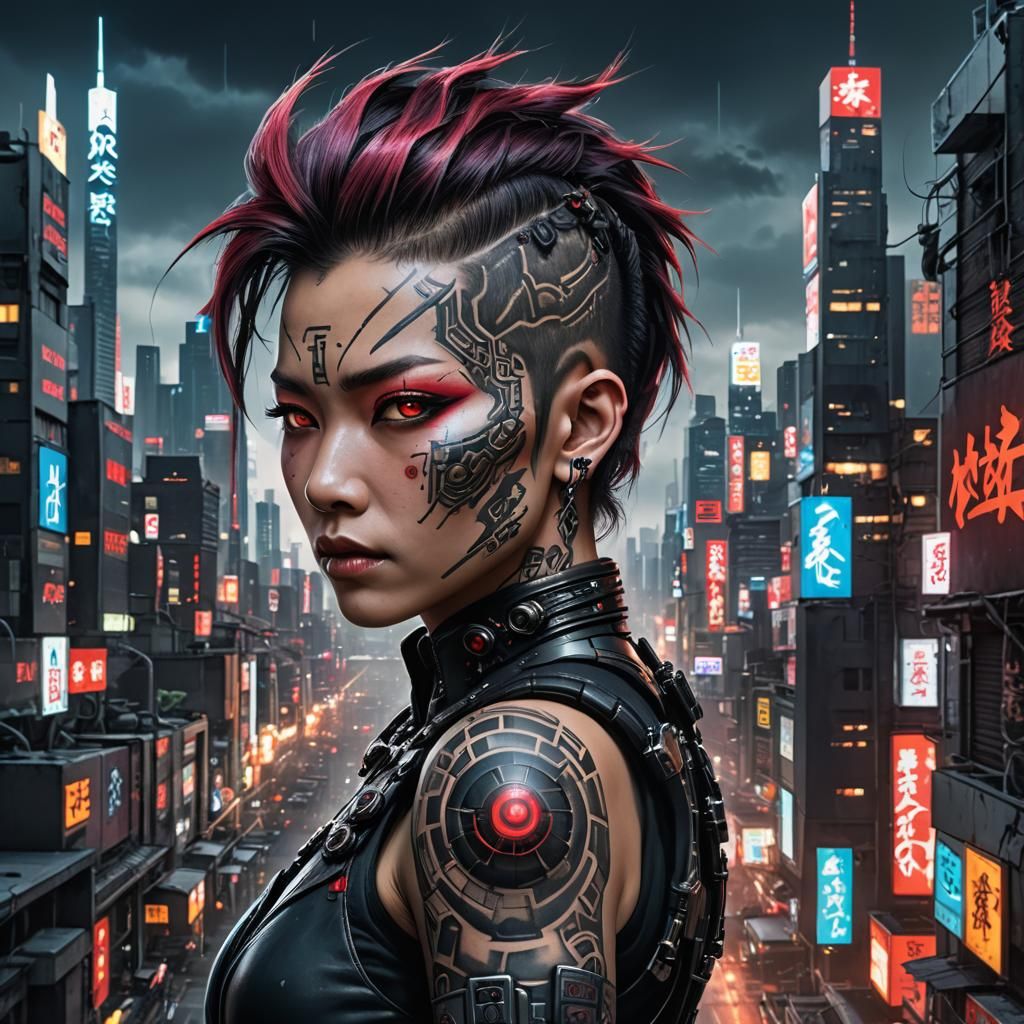 Beautiful cyberpunk assassin - AI Generated Artwork - NightCafe Creator