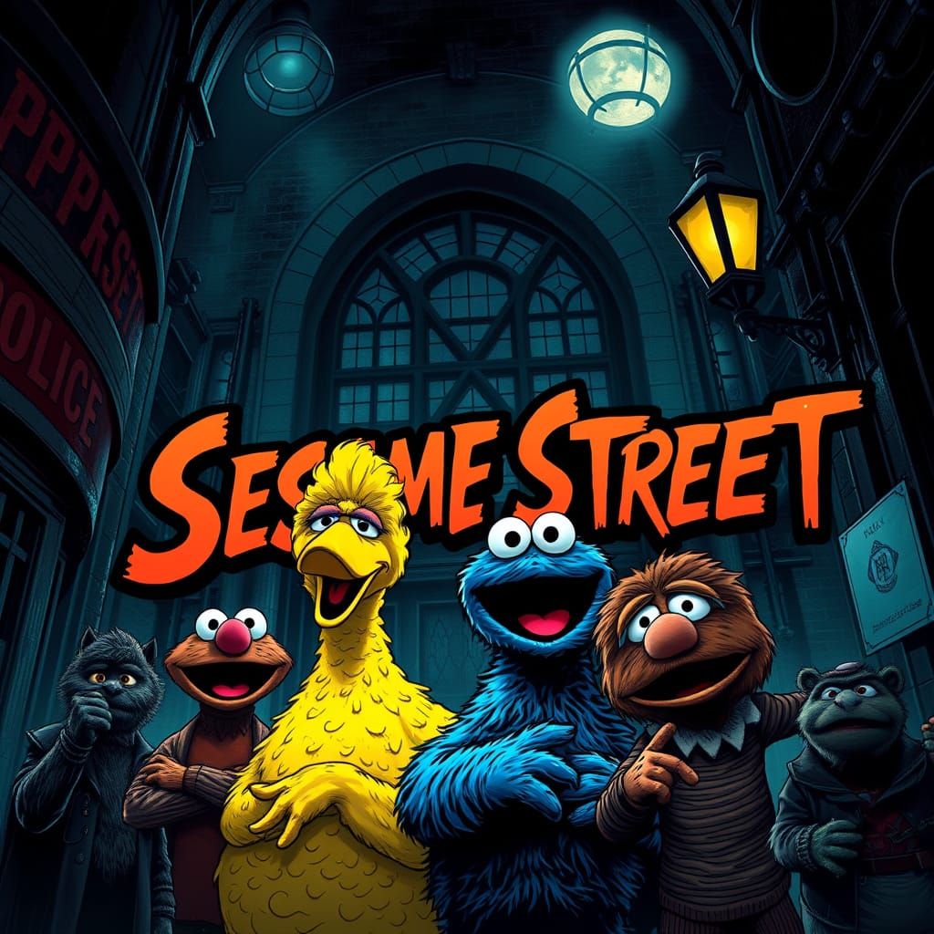 Sesame Street comic book in the style of Sesame street art with the ...