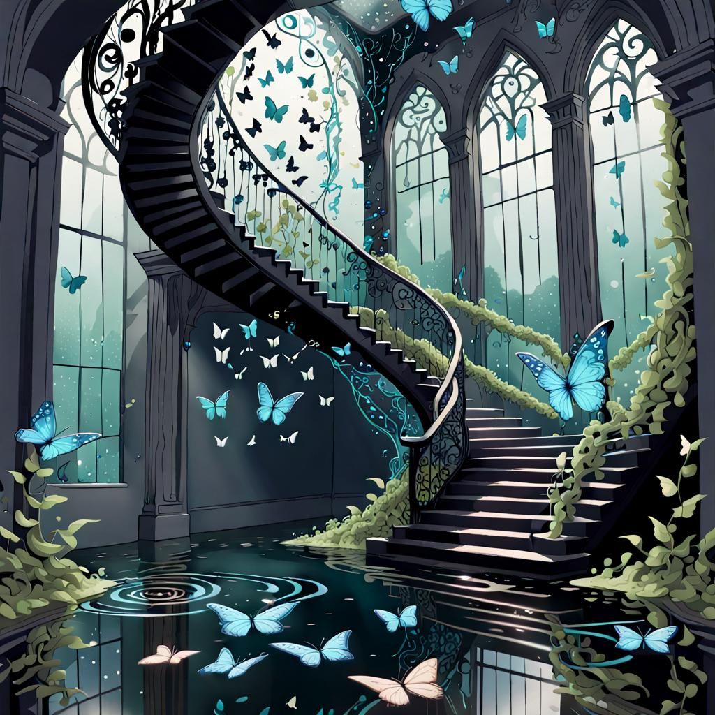 Thoughts float like butterflies on the wind - AI Generated Artwork - NightCafe Creator