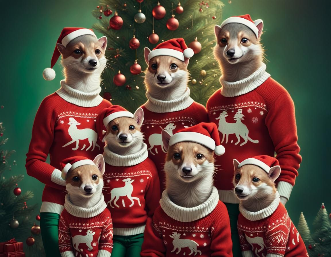 Christmas Wishes From Your Favourite Weasel Family - AI Generated ...