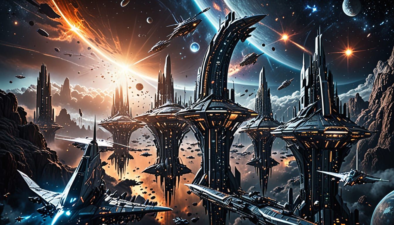 Invasion - Starships Invasion in Cosmic Atmosphere