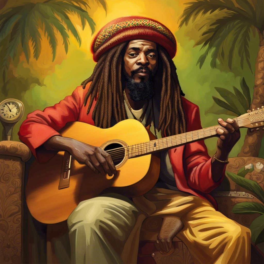 Wealthy Rastaman plays the guitar - AI Generated Artwork - NightCafe ...