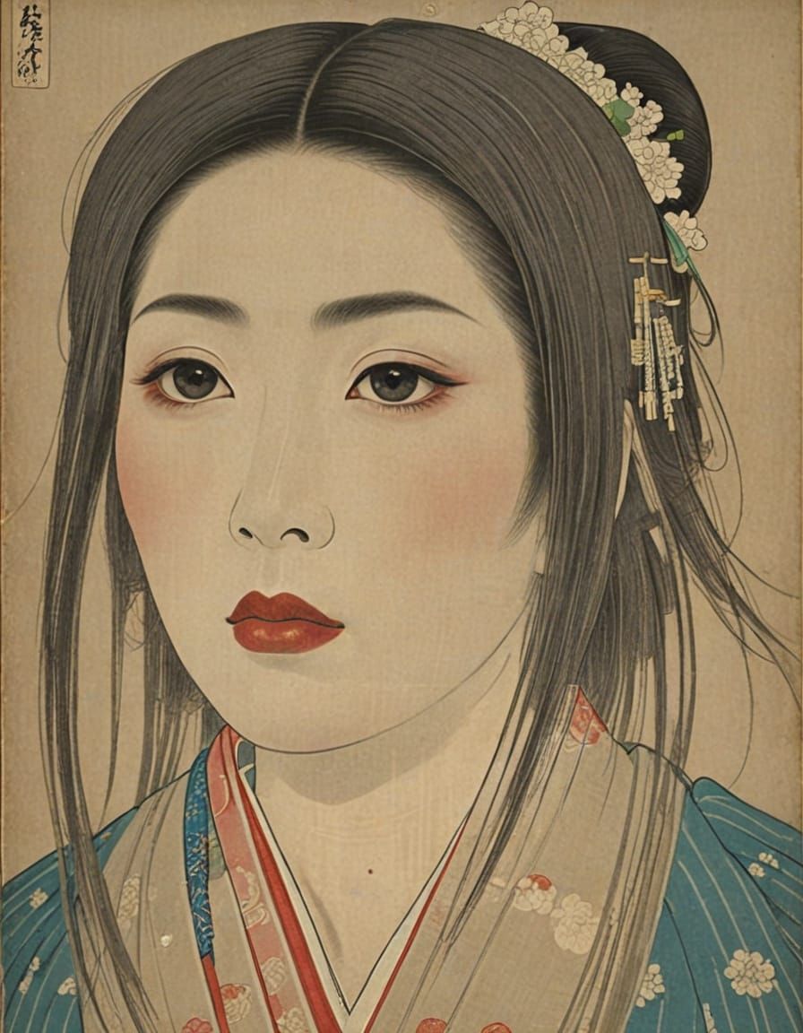 A heian era Japanese beauty - Elegant Heian Era Japanese Lad...