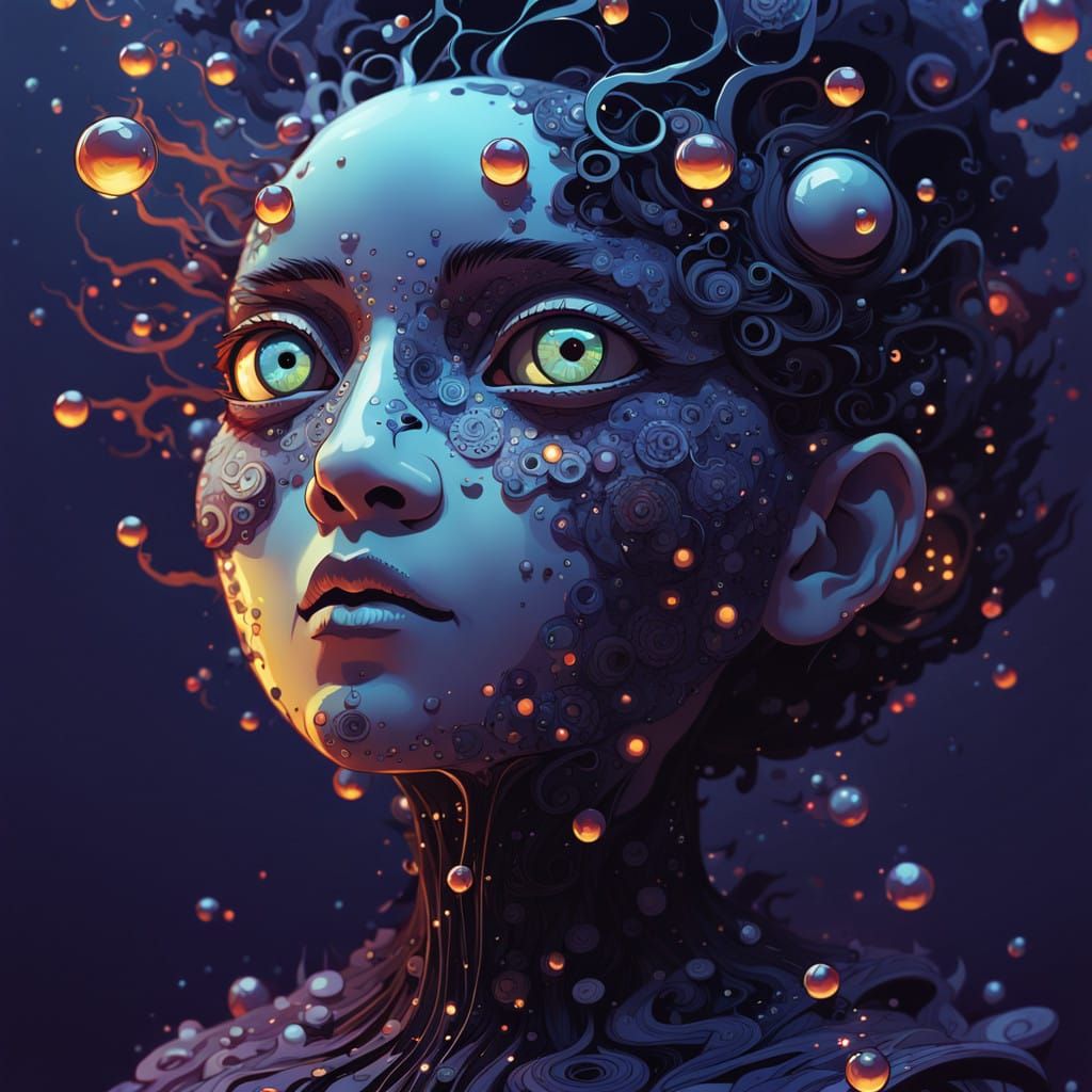 Bio punk planet cream black lavender nephilims in space ...