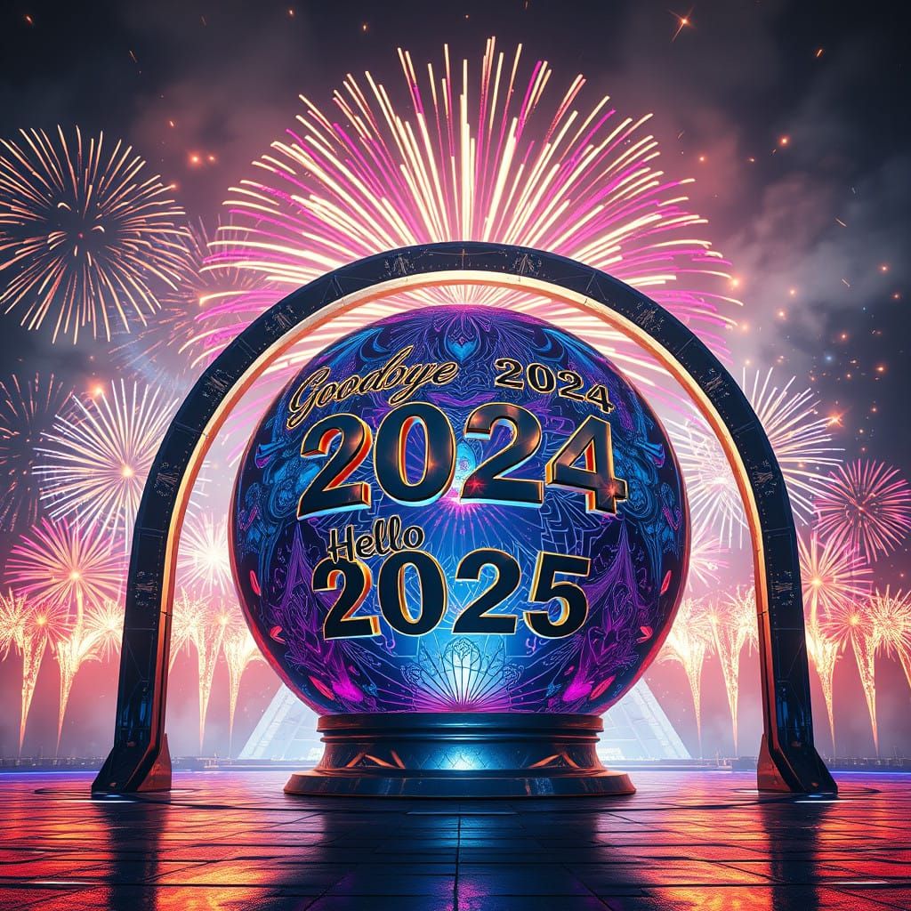 New Year's Eve Countdown in Futuristic Style - AI Art