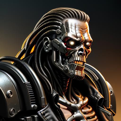 Terminator, Borg, Predator. Man vs Machine. cyberpunk, steampunk, 8k ...